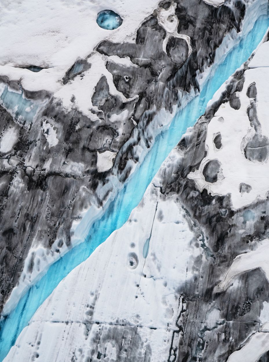 Glacial Melt, Greenland Ice Cap Aerial