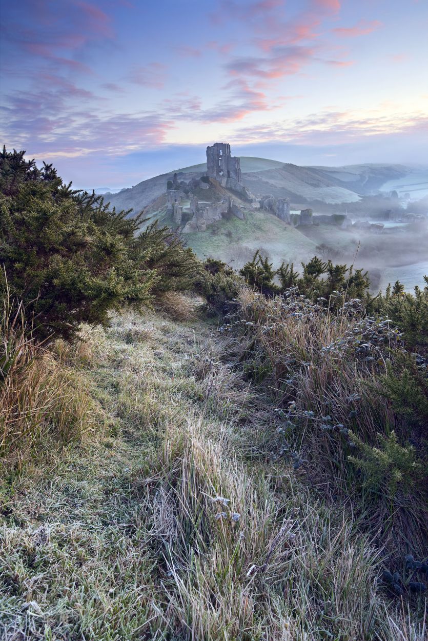 Corfe Castle Winter Mist