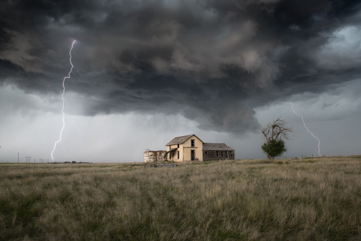 Abandoned House and Supercell Thunderstorm