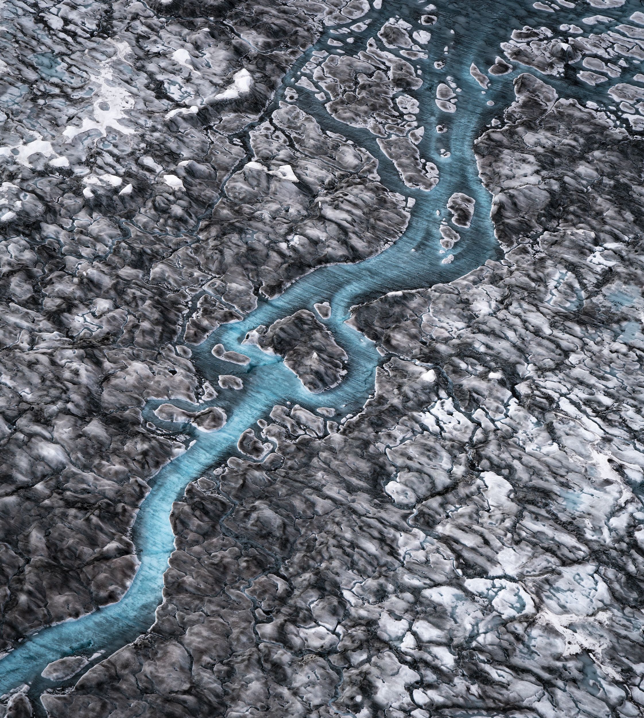 Meandering river through the Ice Cap, Greenland