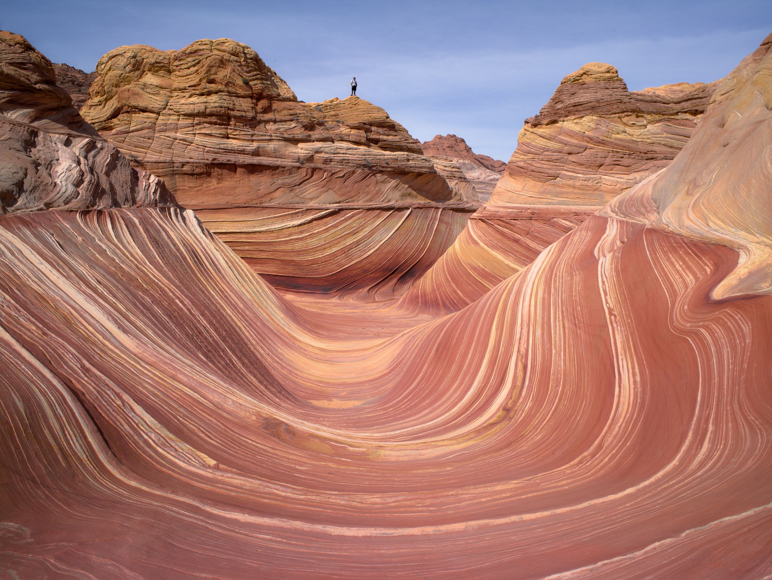 Distant figure at The Wave, Arizona, USA